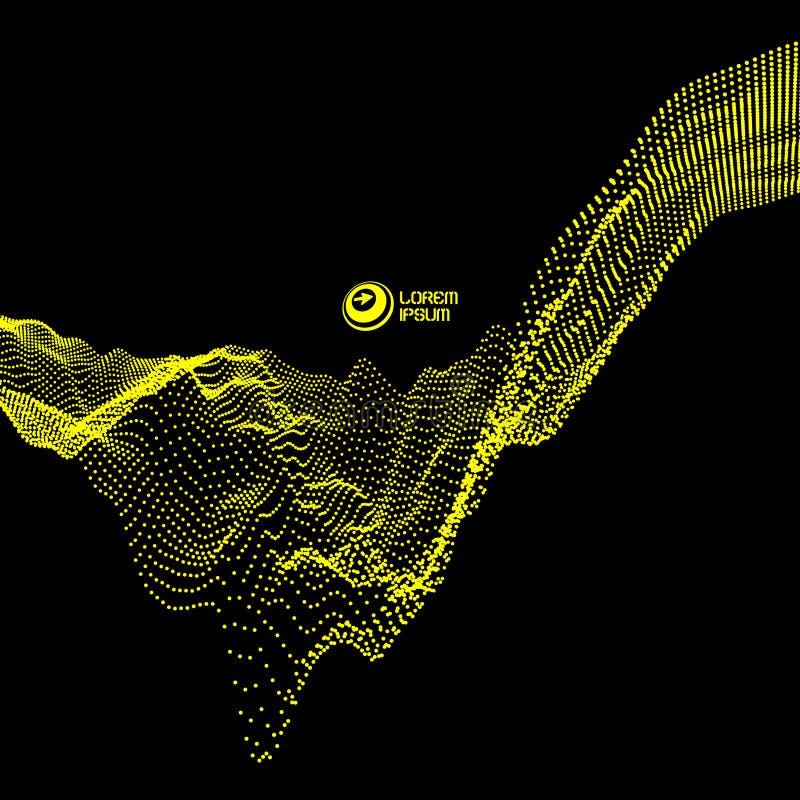 Array with Dynamic Emitted Particles. Flowing Particle Waves Stock Vector - Illustration of ...