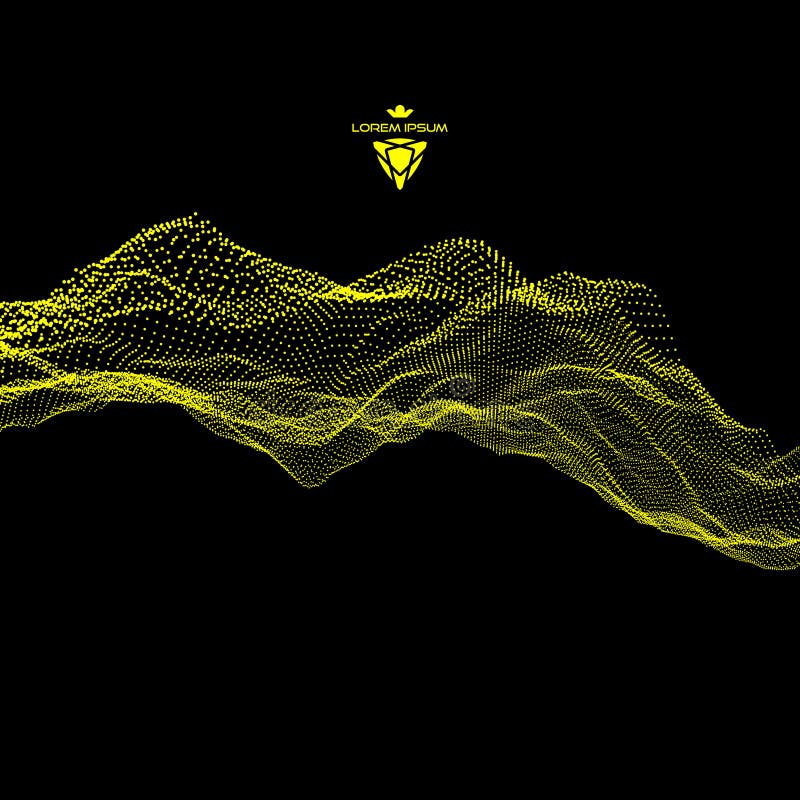 Flowing Particle Waves. Textbook, Booklet or Notebook Mockup. Cover Design Stock Vector ...