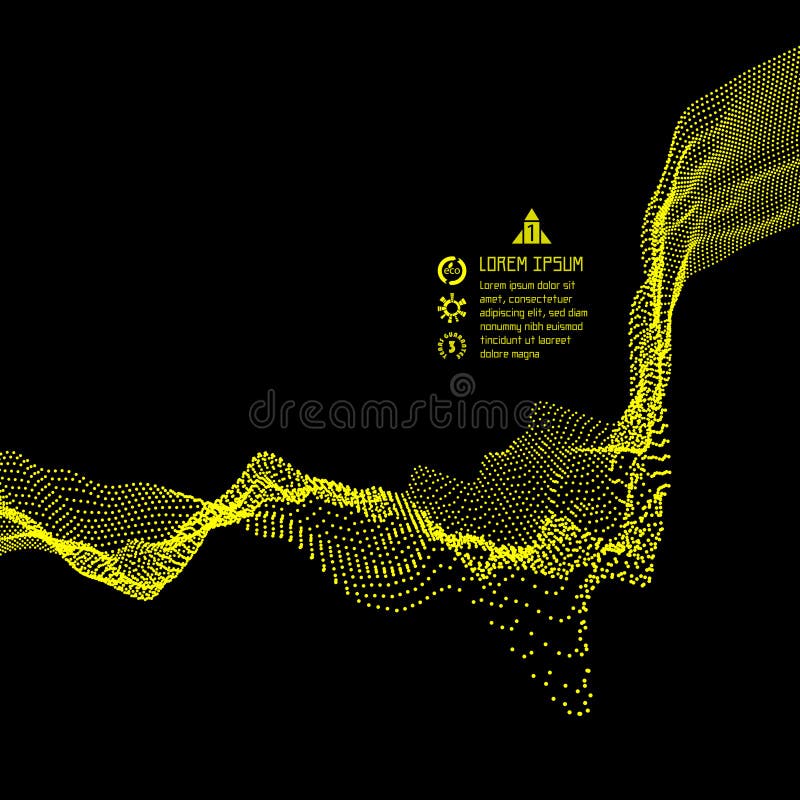 Flowing Particle Waves. Textbook, Booklet or Notebook Mockup. Cover Design Stock Vector ...