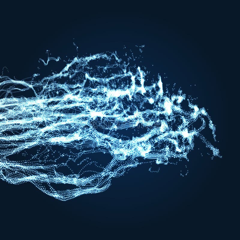 Array with Dynamic Emitted Particles. Water Splash Imitation. Abstract ...