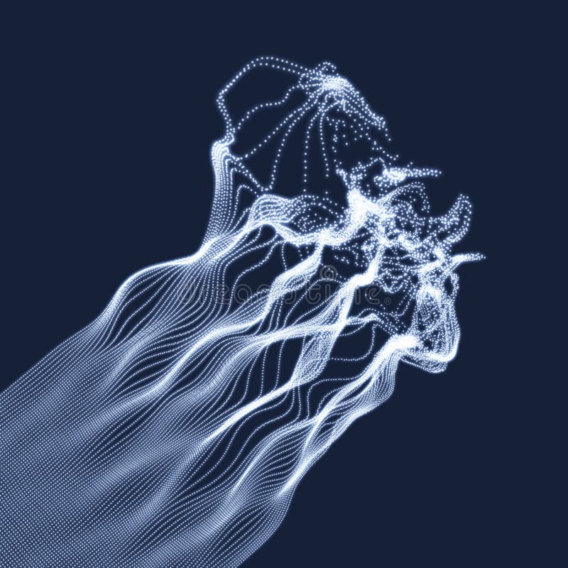 Array with Dynamic Emitted Particles. Water Splash Imitation. Abstract ...