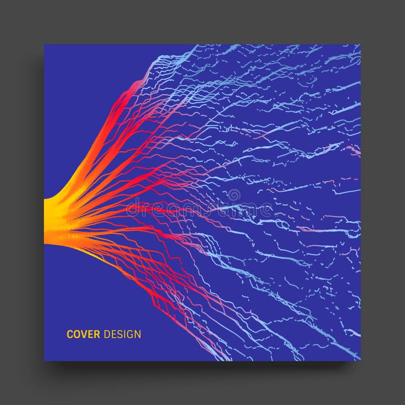 Array with Dynamic Particles. Composition with Motion Effect. Abstract ...