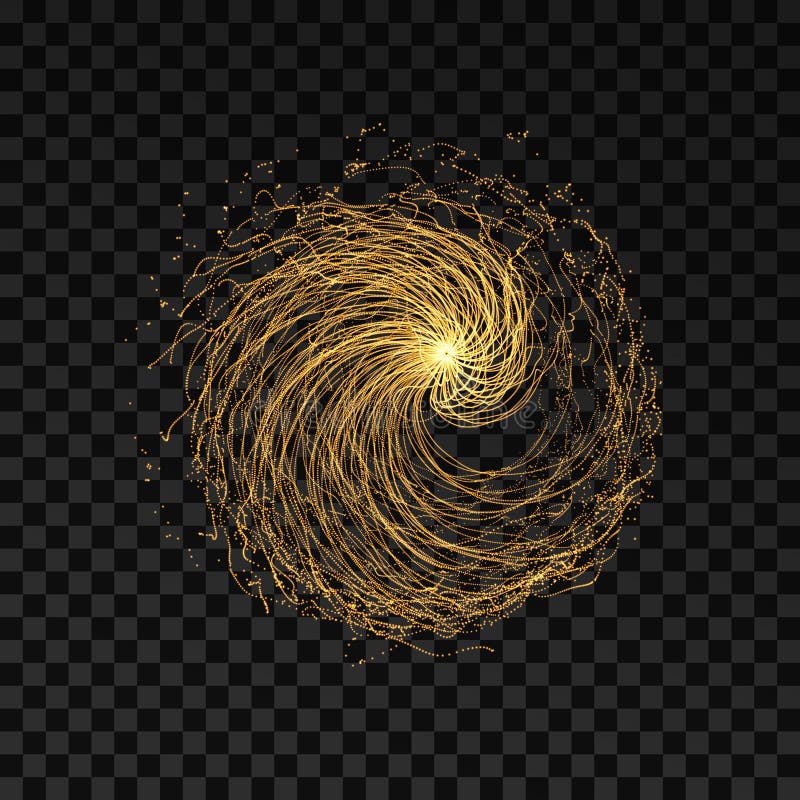 Spiral. Array with Dynamic Particles. Abstract Grid Design Stock Vector ...
