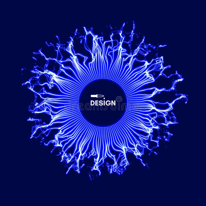 Array with Dynamic Particles. Vector Sound Wave. 3d Technology Style. Abstract Background Stock ...