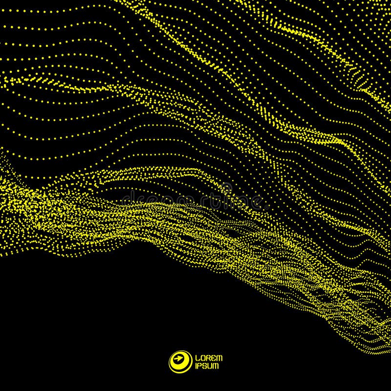 Array with Dynamic Particles. Flowing Particle Waves Stock Vector - Illustration of chaos ...