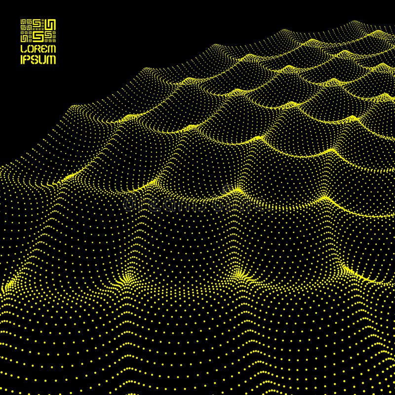 Flowing Particle Waves. Textbook, Booklet or Notebook Mockup. Cover Design Stock Vector ...