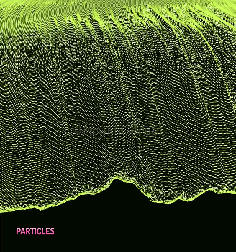 Array with Dynamic Particles. Futuristic Technology Style. Texture ...