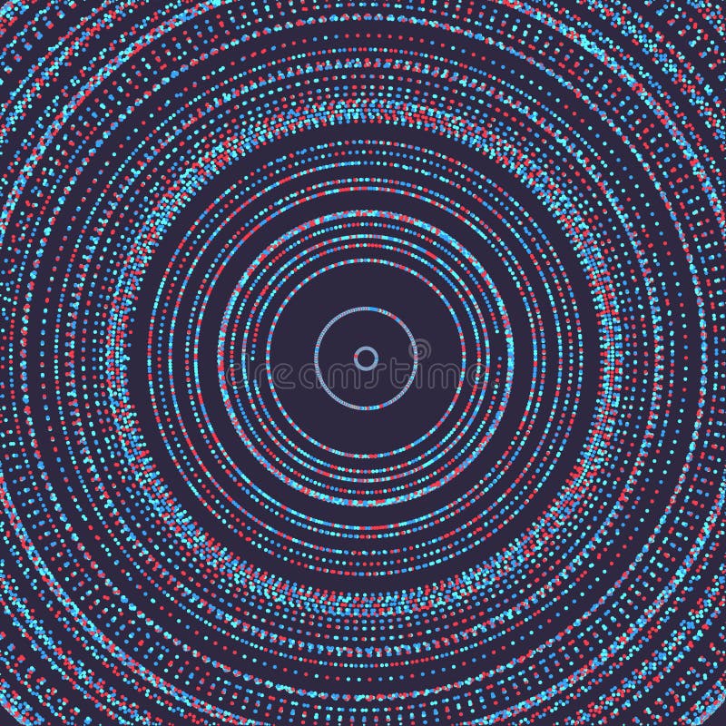 Array with Dynamic Particles of Small Particles in Circle. Stock Vector ...