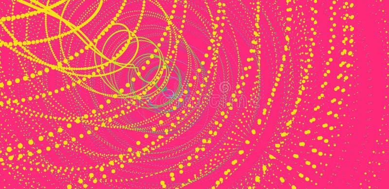 Array With Dynamic Particles Swirl With Connected Dots Abstract Science Or Technology