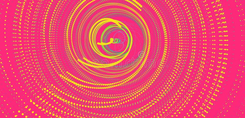 Array With Dynamic Particles Swirl With Connected Dots Abstract Science Or Technology