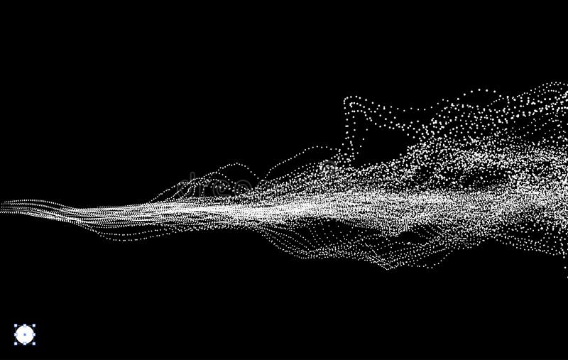 Array with Dynamic Particles. Wavy Background with Motion Effect Stock ...