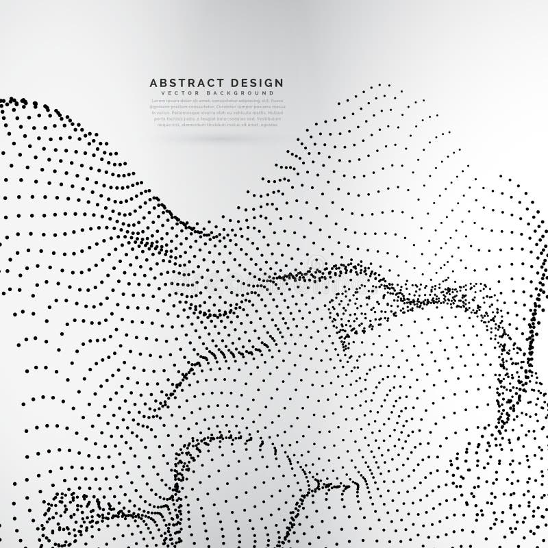 Array With Dynamic Particles. Vector Sound Wave. 3d Technology Style. Abstract Background ...