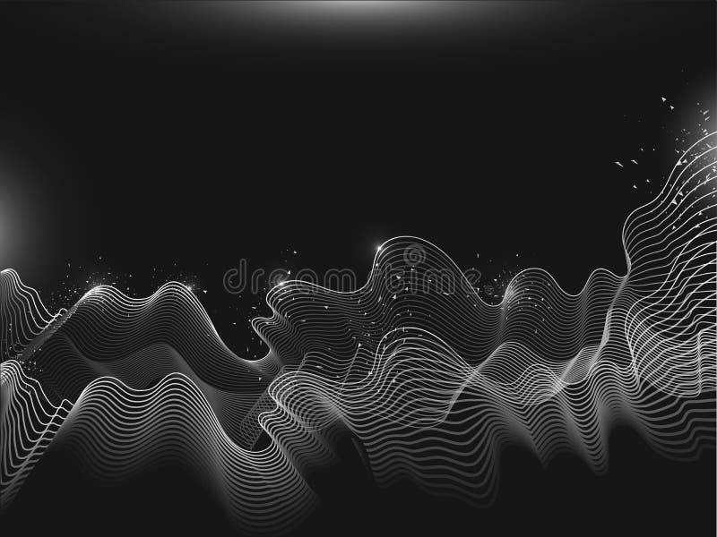 Array with Dynamic Particles Wavy Motion Effect Composition. Stock ...