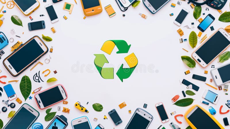 Array of Electronic Devices, Smartphones and Accessories, Surrounding ...