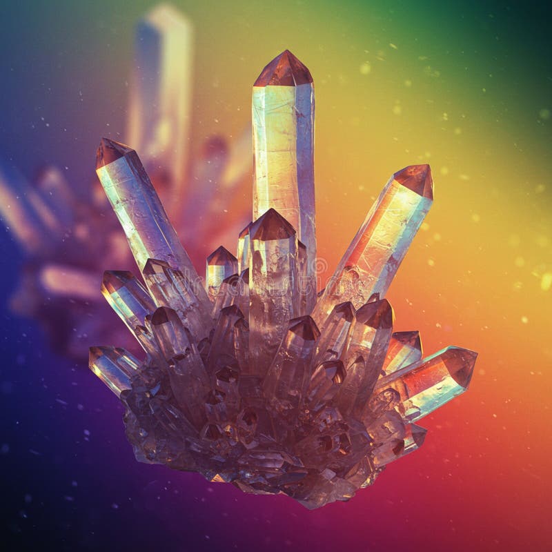 Elongated Translucent Quartz Crystals Stock Illustrations – 18 ...