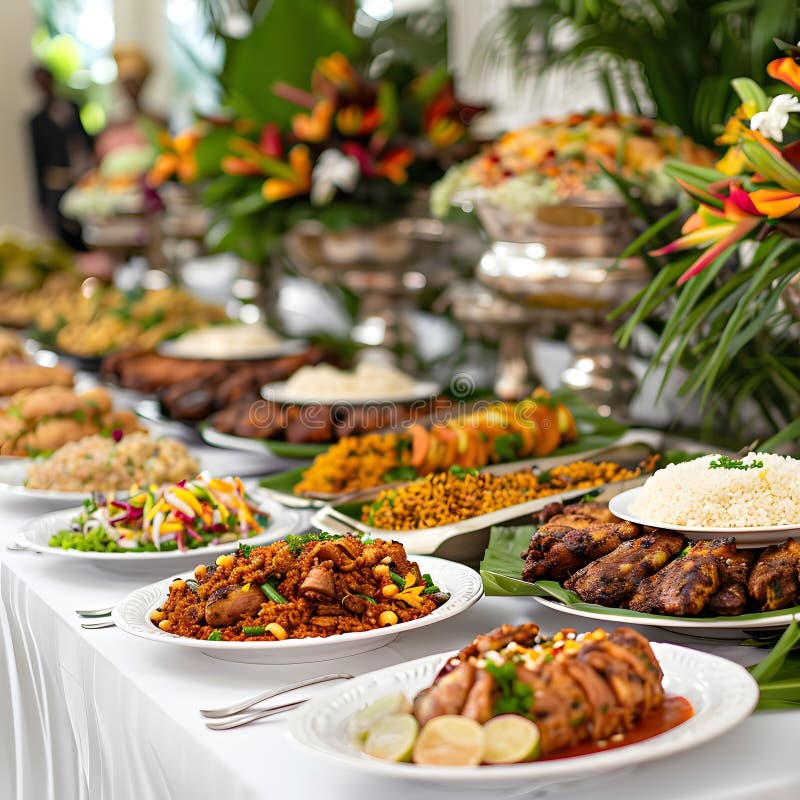 A Delicious Spread of Food stock illustration. Illustration of spread ...