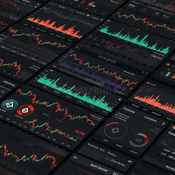 An Array of Financial Data Dashboards Displaying Various Stock Market ...
