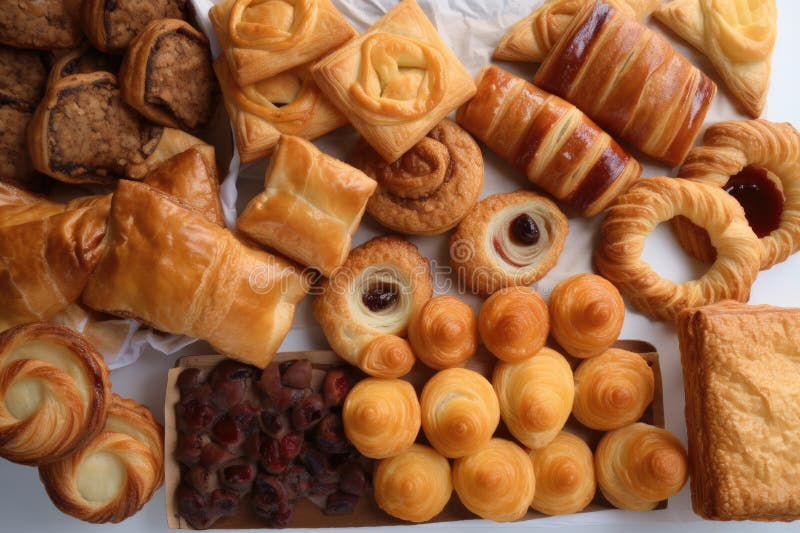 Array of Flaky Puff Pastries and Turnovers, in Variety of Shapes and ...