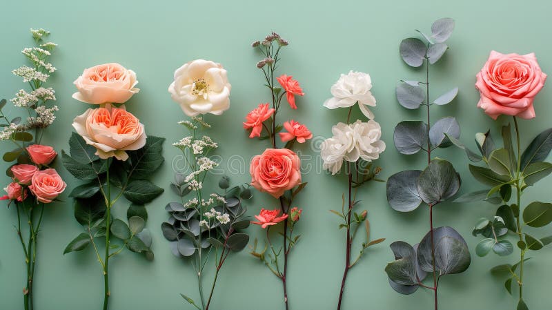 Array of Flowers Adorning a Wall Stock Photo - Image of pattern ...