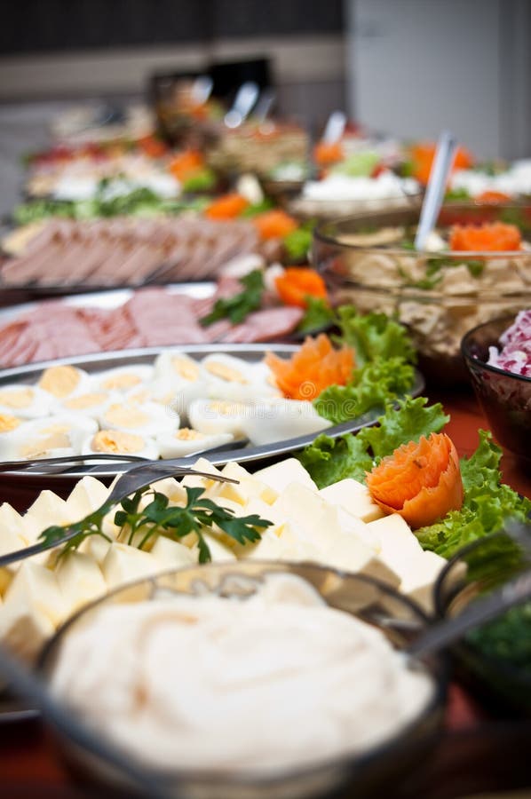 Array of Food on Buffet Table Stock Photo - Image of selection, luxury ...