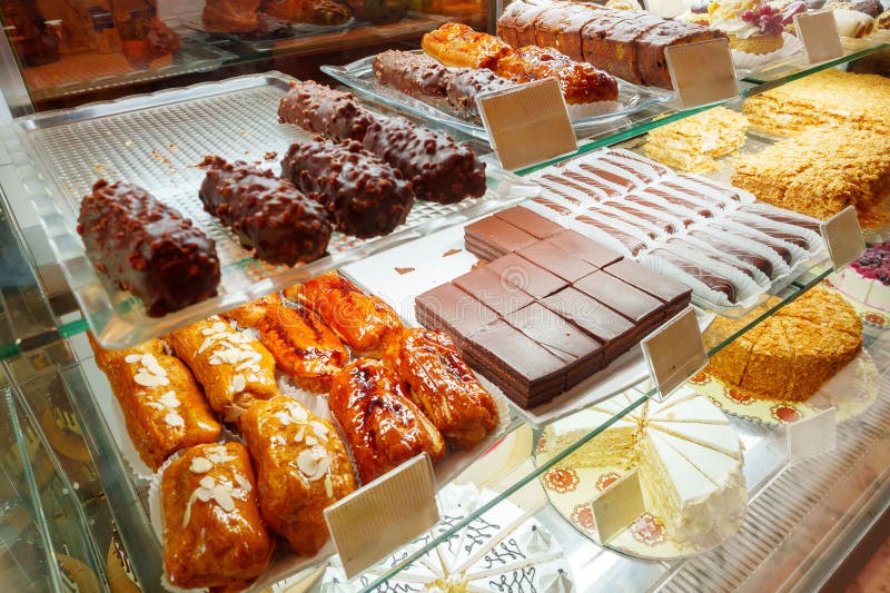 Delectable Assortment of Pastries and Sweets on Display at a Bakery ...