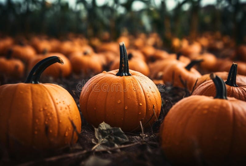 Array of Freshly Harvested Pumpkins Arranged in a Neat Row on the ...