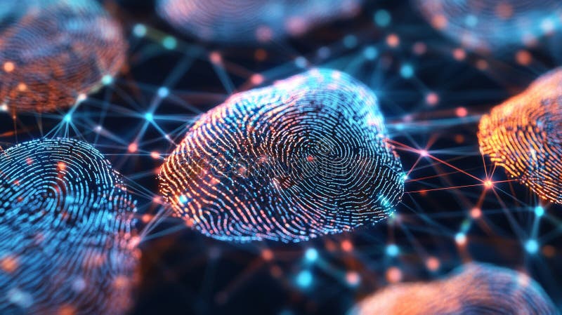 Array of Glowing Fingerprints: Interconnected Network Stock ...