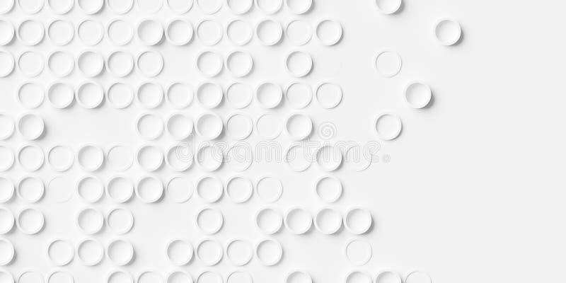 Array or Grid of Randomly Offset White Circular Rings Background ...