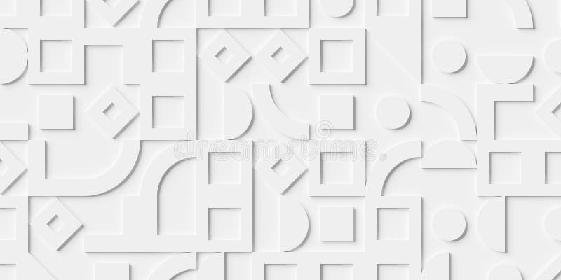 Array or Grid of White Geometry Primitve Shapes Background Wallpaper Banner Texture Stock ...