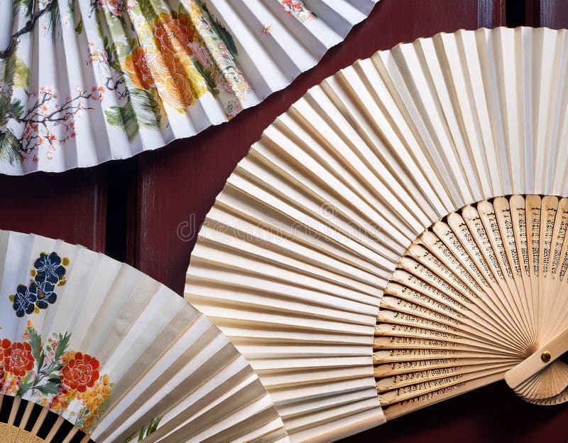 An Array of Hand-painted Fans Showcasing Traditional Lunar New Year ...