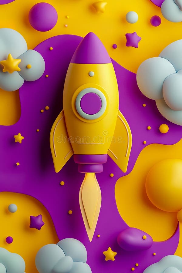 An Array of High-quality 3D Icons, Prominently Featuring a Cute Rocket ...
