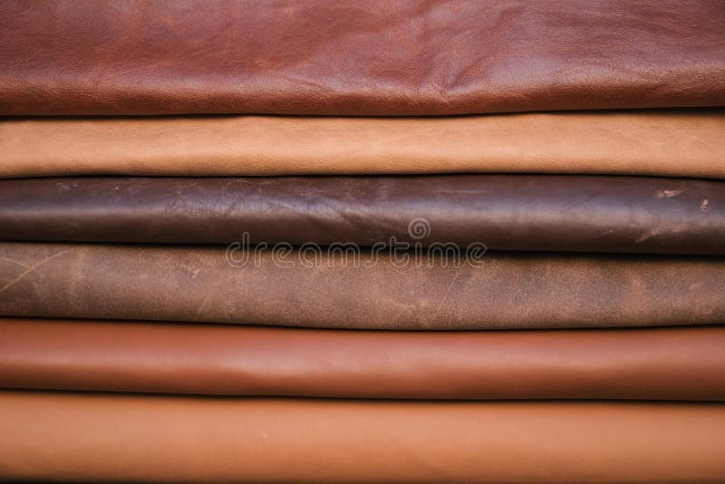 Array of Leather Fabric Samples in Different Shades Neatly Placed on a ...