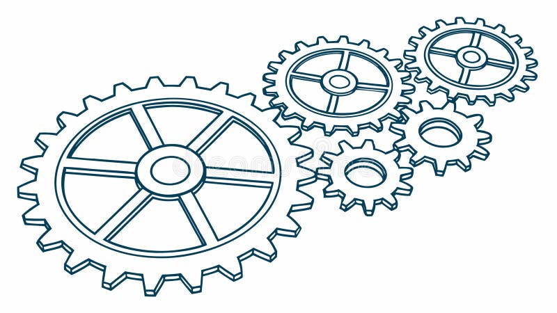 Array of Mechanical Gears, Depicting Robust Systems and Intricate ...