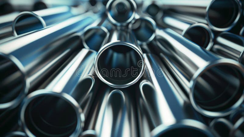 Array of Metal Pipes stock image. Image of industrial - 329989145