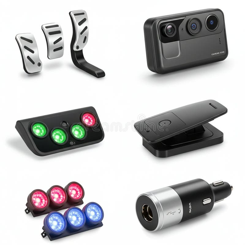 Array of Modern Electronic Gadgets on a White Background. Includes ...