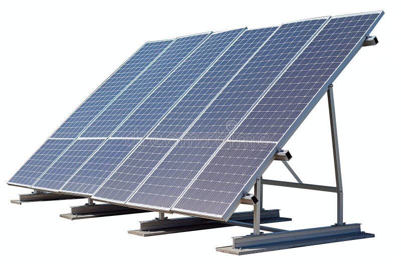 Solar Panels Array Isolated White Background Stock Photos - Free ...