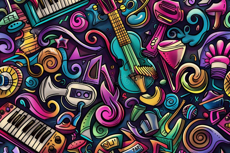 Array of Musical Instruments in a Group Setting Stock Photo - Image of ...