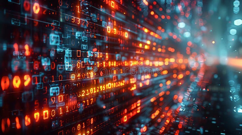 Array of Numbers on Dark Background Stock Image - Image of orderly ...