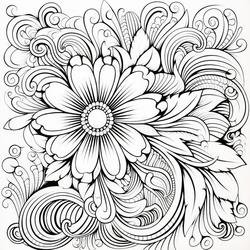 Array Outline Coloring Page for Children with Thick Lines Stock ...