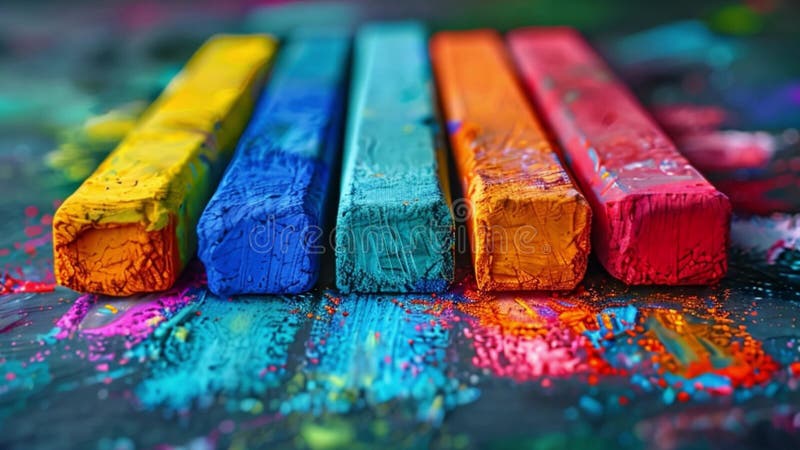 Array of Pastel Crayons in a Studio, Each Hue Promising Expressive ...