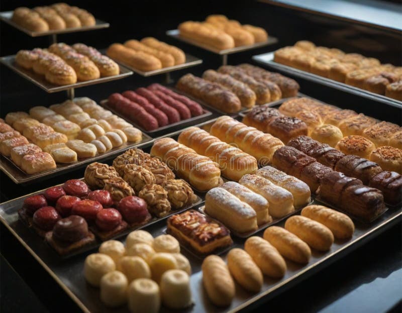 Bakery Display Doughnuts Donuts Breakfast Snack Sugar Pastries Stock ...