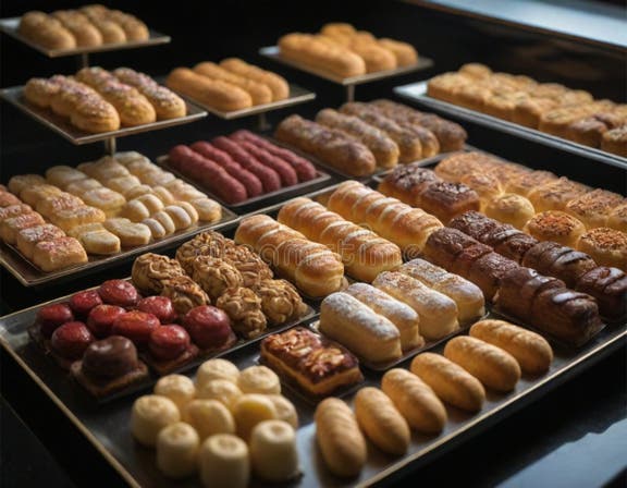 Bakery Display Doughnuts Donuts Breakfast Snack Sugar Pastries Stock ...