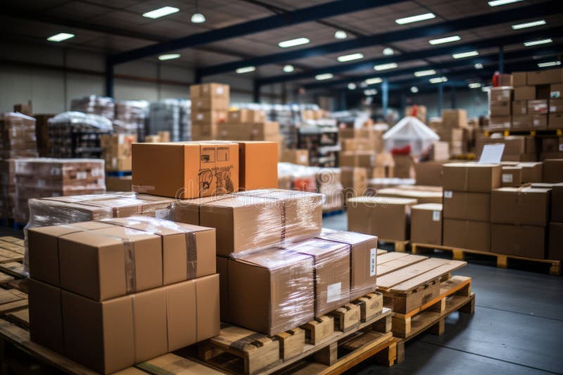 An Array of Perfectly Packaged Products Ready for Distribution in a ...