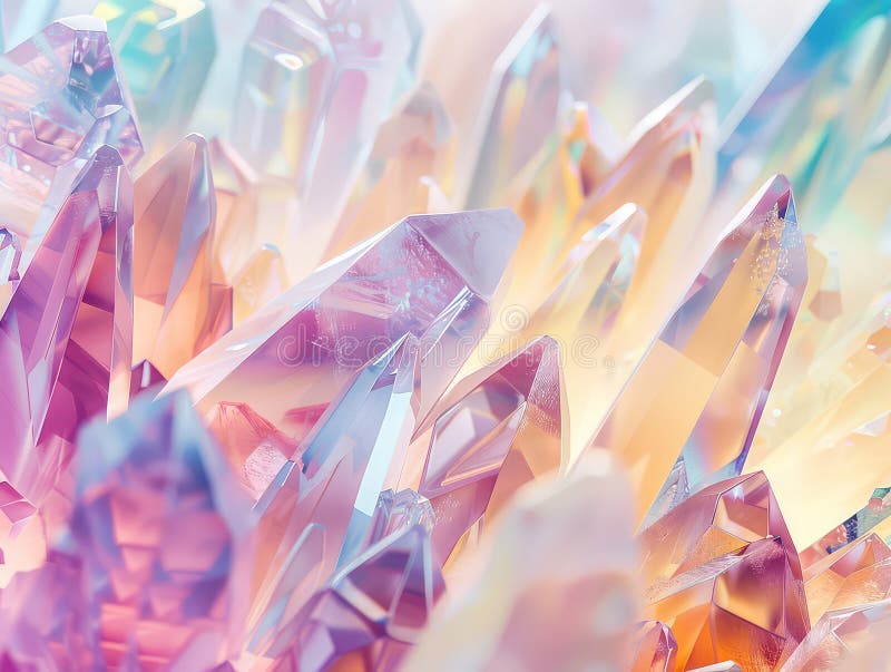 Array of Pink and Purple Crystals in Assorted Shapes Stock Illustration ...