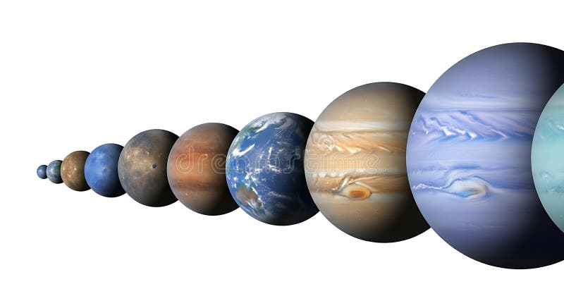 An Array of Planets from the Solar System, Arranged in Order of ...