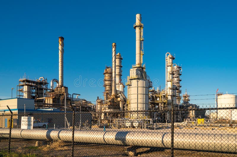 Chemical Refining Equipment at a Plant Stock Photo - Image of blue ...
