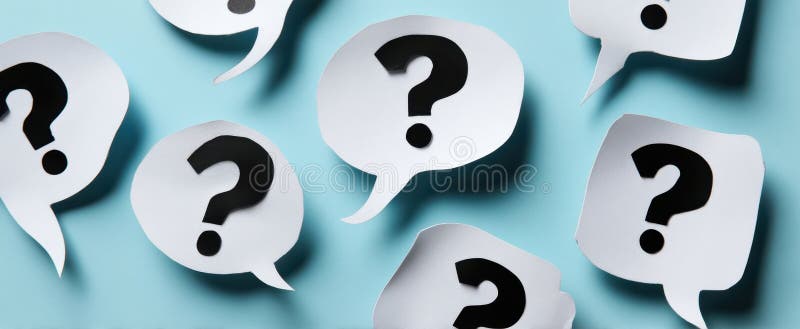The Array of Question Marks in Thought Bubbles on a Light Background.AI ...