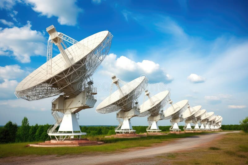 Array of Radio Antennas in Satellite Communication Station Stock Image ...