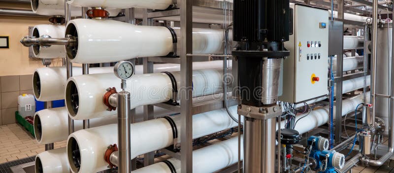 Array of Reverse Osmosis Membranes in Modern Water Treatment Plant ...