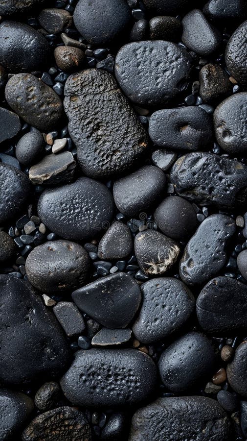 An Array of Rugged, Dark Basalt Stones in Varying Shapes and Sizes ...